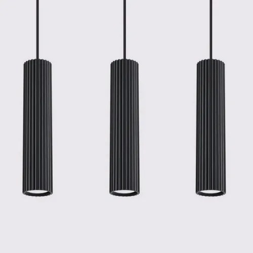 Závěsné svítidlo SOLLUX KARBON 3L černá GU10 3x10W bez žárovek SL.1575