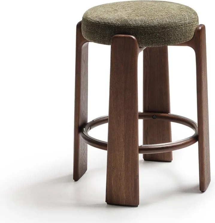 Zelená/v tmavě přírodní barvě barová stolička z jasanového dřeva (výška sedáku 65 cm) Granite – Kave Home