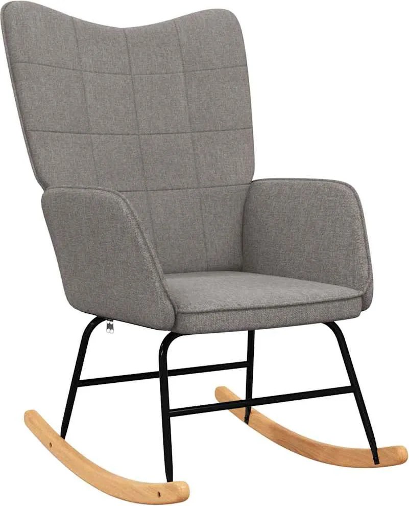 Houpací křeslo se stoličkou taupe textil 328027