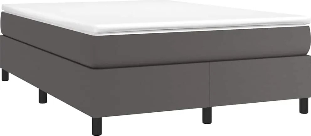 Rám postele s boxspringem šedá 140 x 200 cm umělá kůže 3121051