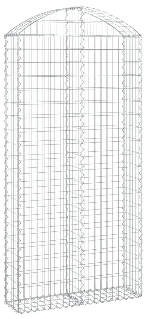 vidaXL Klenutý gabionový koš 100 x 30 x 200/220 cm pozinkované železo