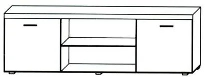 Obývací stěna Samba C - švestka/grafit