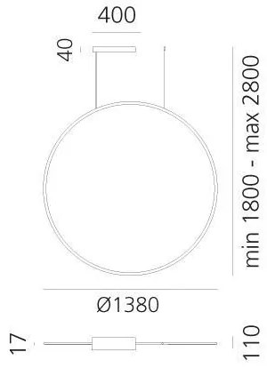 Artemide 1994230APP - LED Stm. lustr na lanku DISCOVERY LED/84W/230V černá
