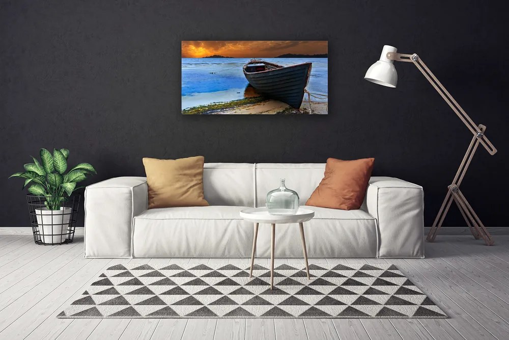 Obraz na plátně Loď Moře Pobřeží Pláž 100x50 cm