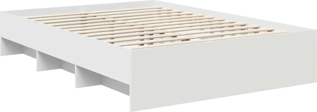 Rám postele s čelo Bílá 140 x 200 cm Kompozitní dřevo 3408851