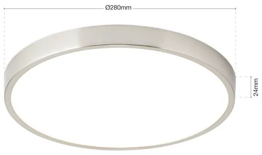 Orion DL 7-657/28- LED Stropní svítidlo BULLY LED/28W/230V pr. 28 cm matný chrom