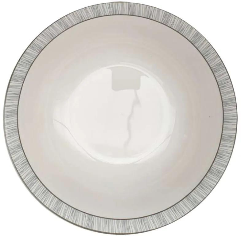Porcelánová mísa Domino o průměru 22,5 cm / 1 ks / šedý dekor