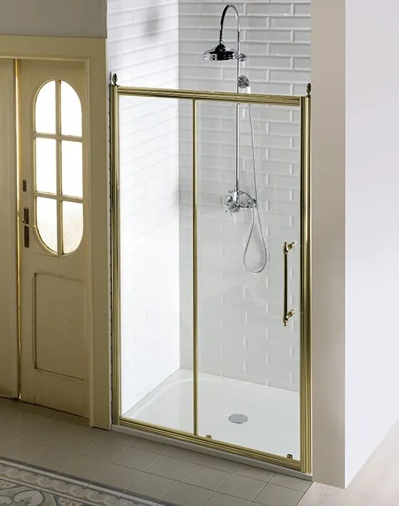 ANTIQUE sprchové dveře posuvné,1400mm, ČIRÉ sklo, bronz (GQ4214C) Gelco