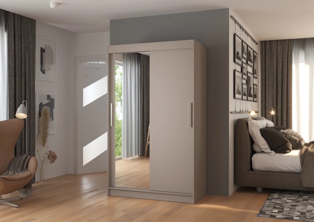 ADRK Furniture Posuvná skříň se zrcadlem BARIO 120 ADRK-SW-BAR-K-120