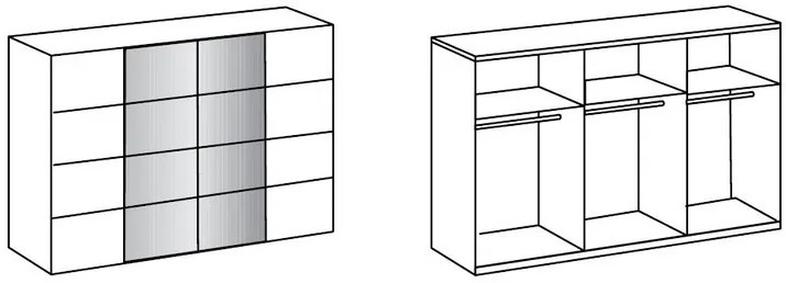 Šatní skříň Brüssel, bílá/zrcadlo