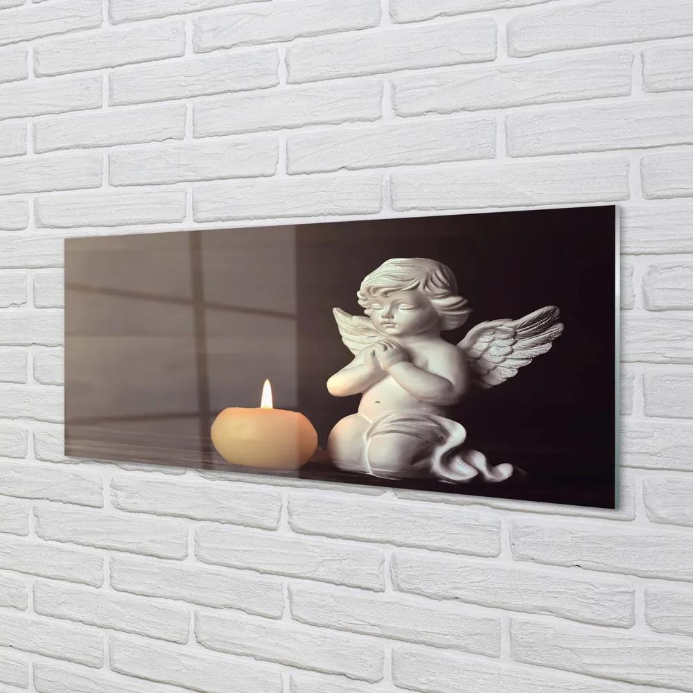 akrylový obraz Modlitba Anděl svíčka 120x60 cm