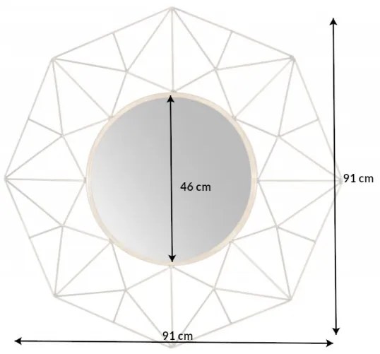 Měděné nástěnné zrcadlo Diamond 90 cm