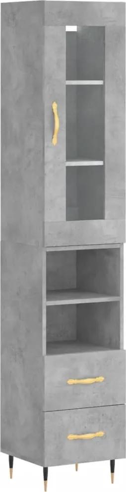 vidaXL Skříň highboard 34,5 x 34 x 180 cm kompozitní dřevo [3199285] Barva: hnědý dub