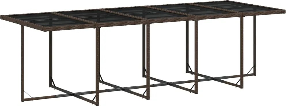 11dílný zahradní jídelní set s poduškami hnědý polyratan 3278060