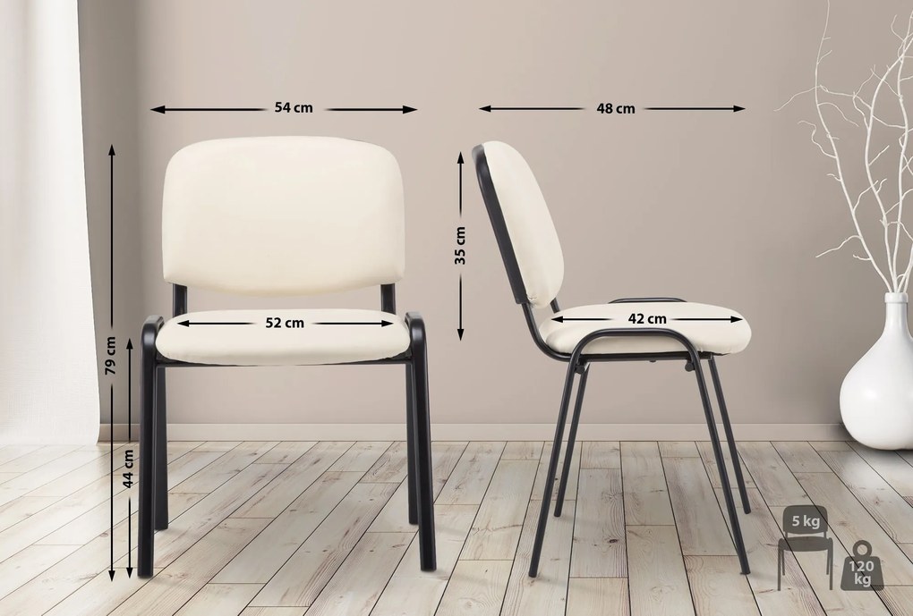 Konferenční židle Ken umělá kůže – krémová