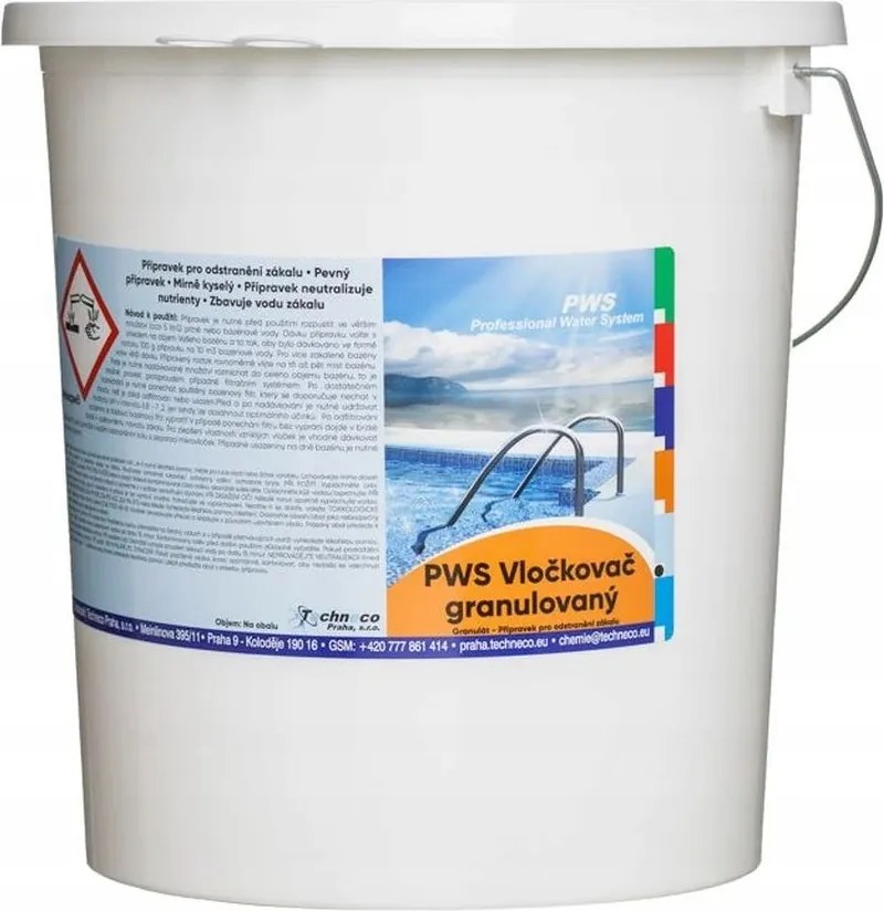 Pws Vločkovač granulovaný 10kg bazénová chemie