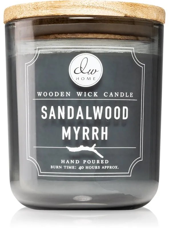 DW Home Signature Sandalwood Myrrh vonná svíčka s dřevěným knotem 326 g