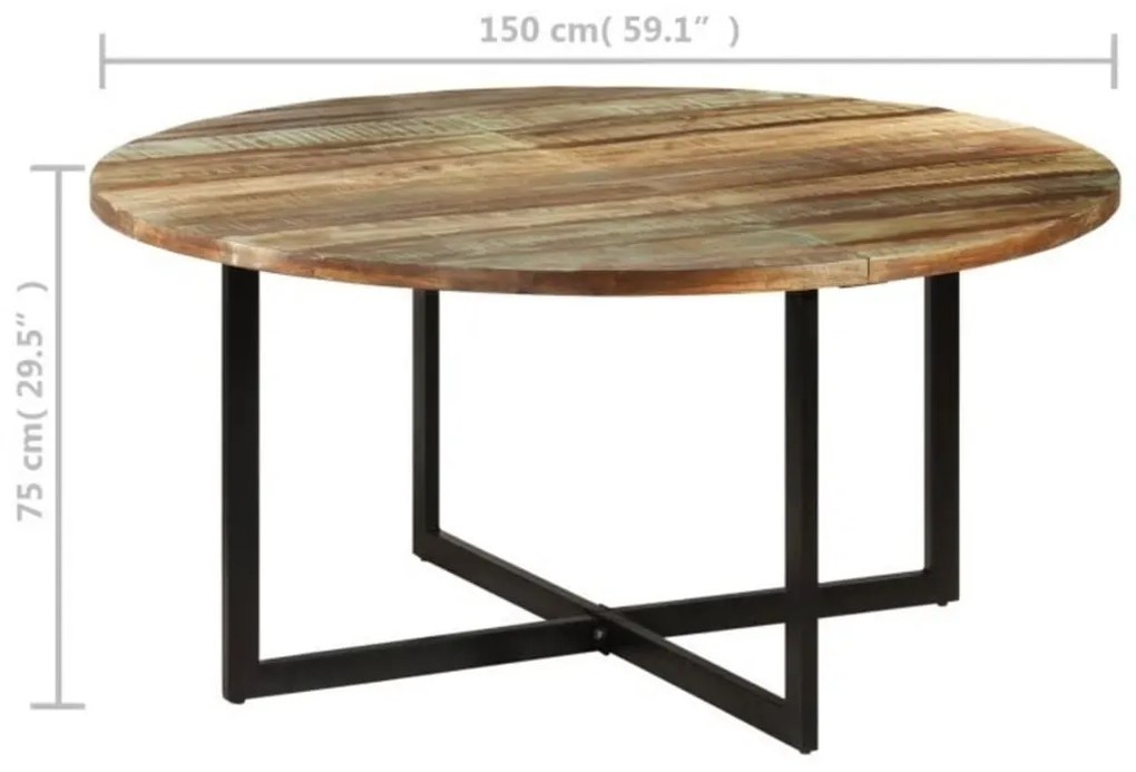 Jídelní stůl 150 x 75 cm masivní recyklované dřevo,  337074