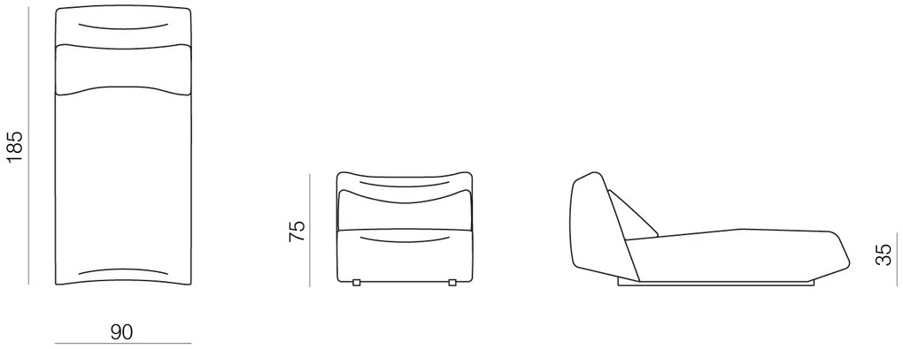 Prostoria designové sedačky Absent Sofa Seat L + Backrest Low