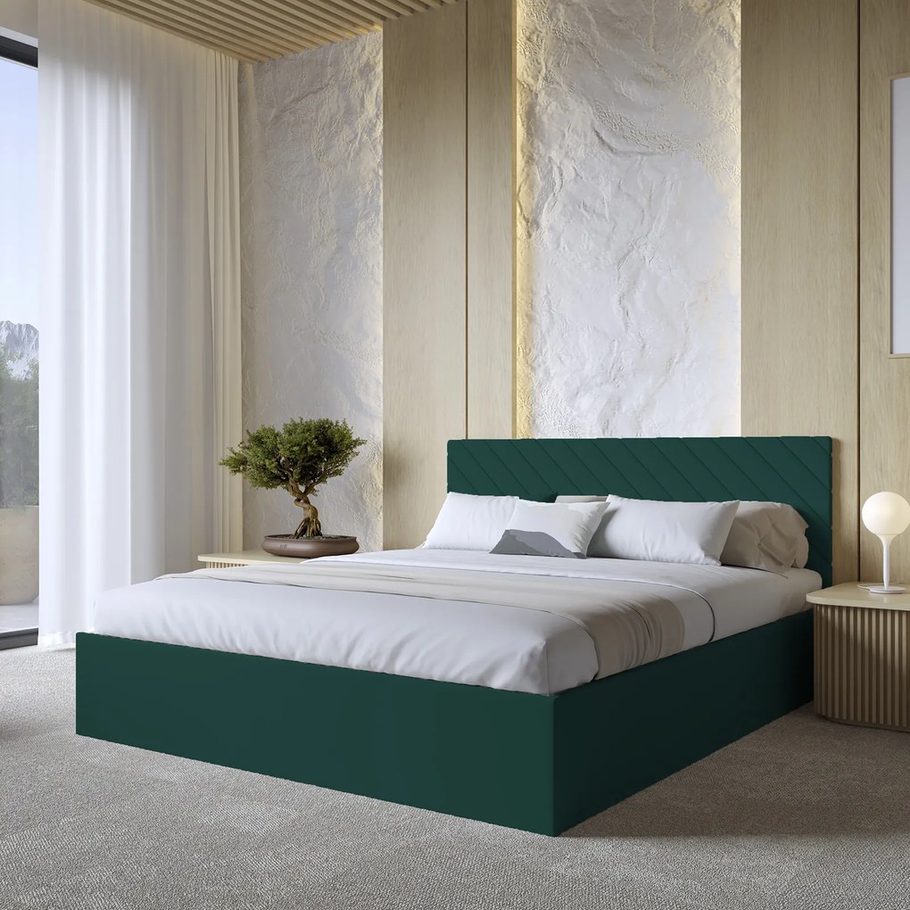 Eka Čalouněná postel ADEL 120x200 cm Barva látky Trinity: Rubínová (Trinity 2324)