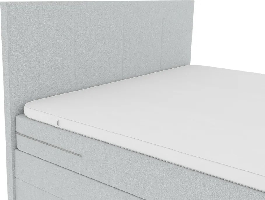 Čalouněná postel boxspring CARINA 140x200 cm světle šedá Matrace: Matrace Bonell pružinová