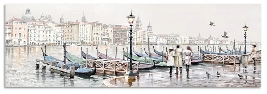 Obraz Styler Canvas Watercolor Venezia Gondole, 45 x 140 cm