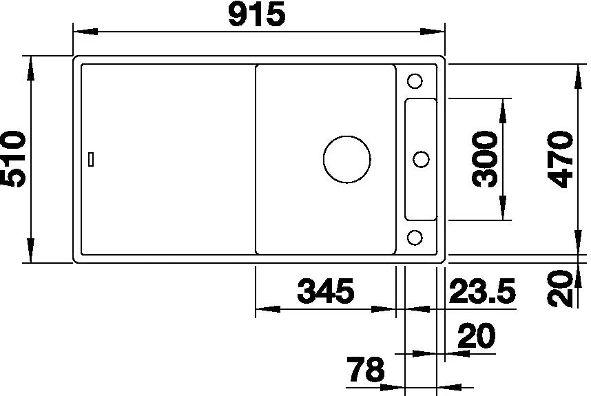 Granitový dřez Blanco AXIA III 5 S InFino šedá skála + dřevěná krájecí deska a excentr 523206