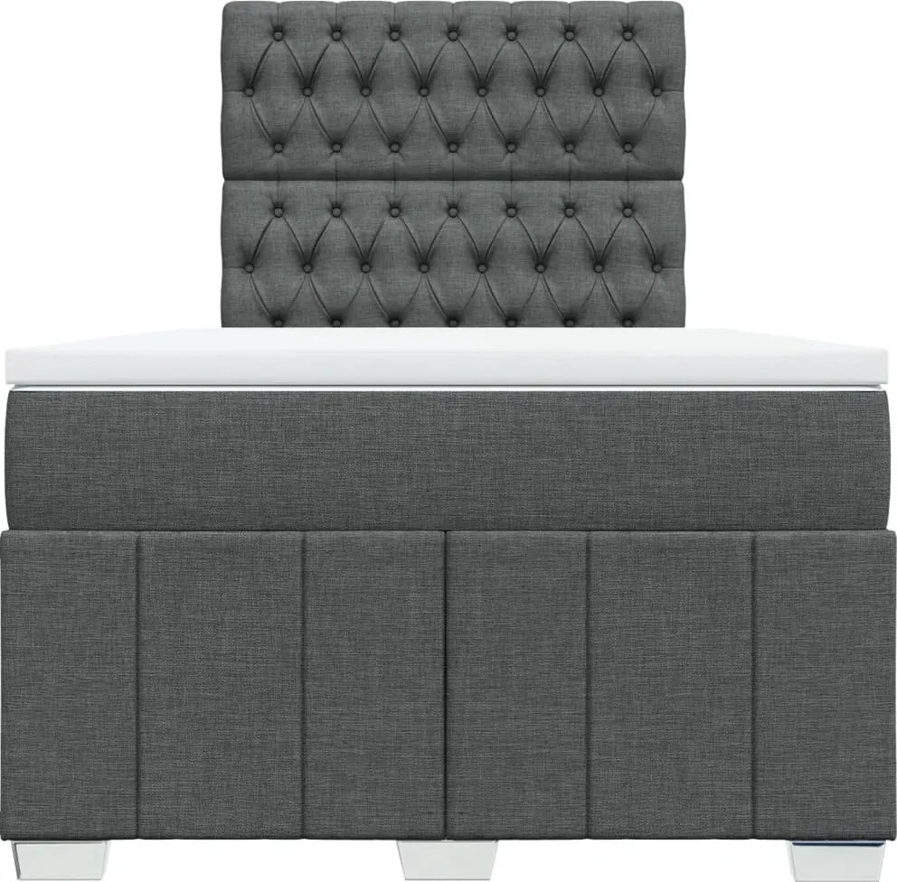 Box spring postel s matrací tmavě šedá 120x200 cm textil 3293943