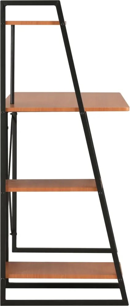 Psací stůl s poličkami černý a hnědý 102 x 50 x 117 cm 20285