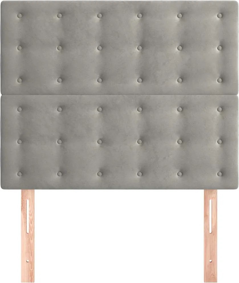 Čelo postele světle šedé 80x5x118/128 cm sametové 3116796