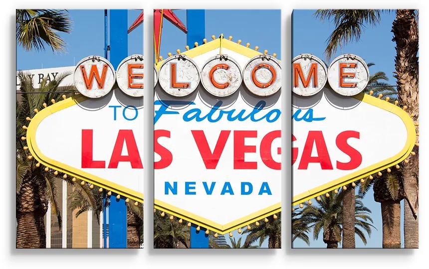 Sablio Obraz - 3-dílný Welcome to Las Vegas - 120x80 cm