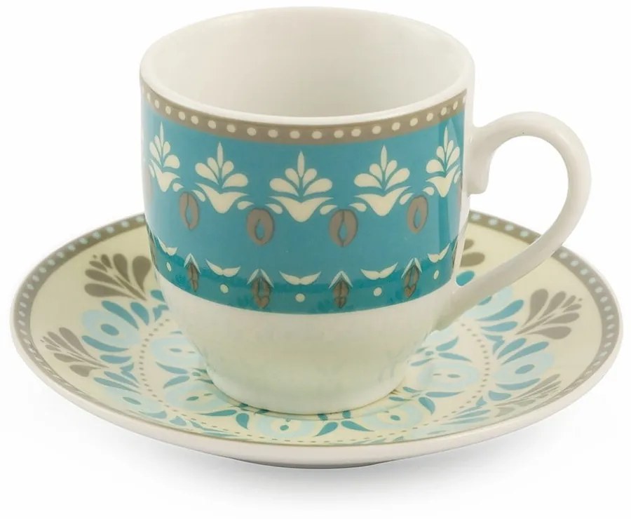 BonamiSada 6 porcelánových šálků na espresso s podšálkem Villa d'Este Cala, 90 ml
