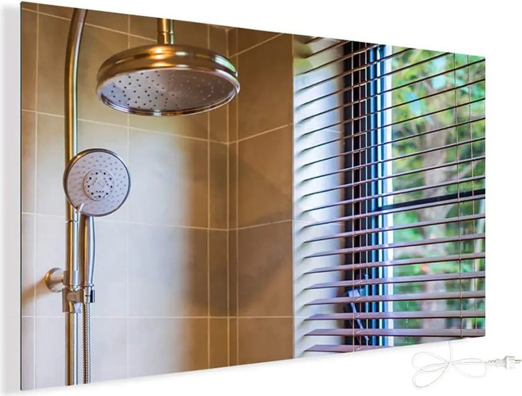 Zrcadlový infrapanel s LED osvětlením MIRROR 580W | Výhřevnost 10,5 m2 | 100x60 cm | WiFi termostat | Dálkový ovladač | Zrcadlo na šířku