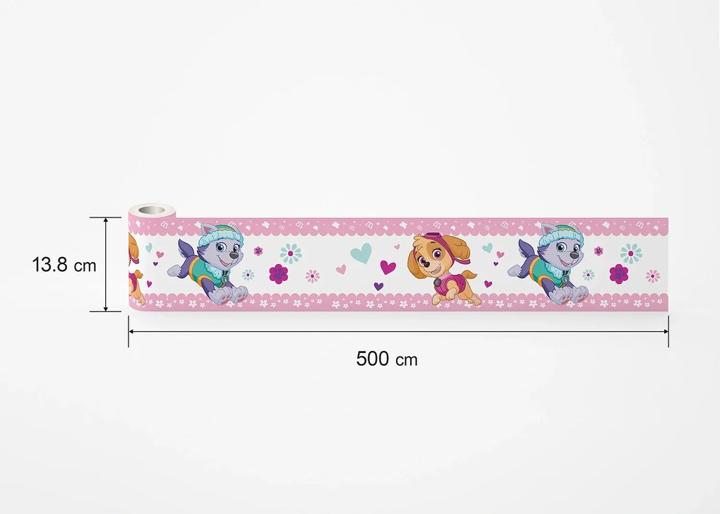 Dětská samolepící bordura na zeď Tlapková Patrola | 5 m x 13.8 cm | DWBD8003