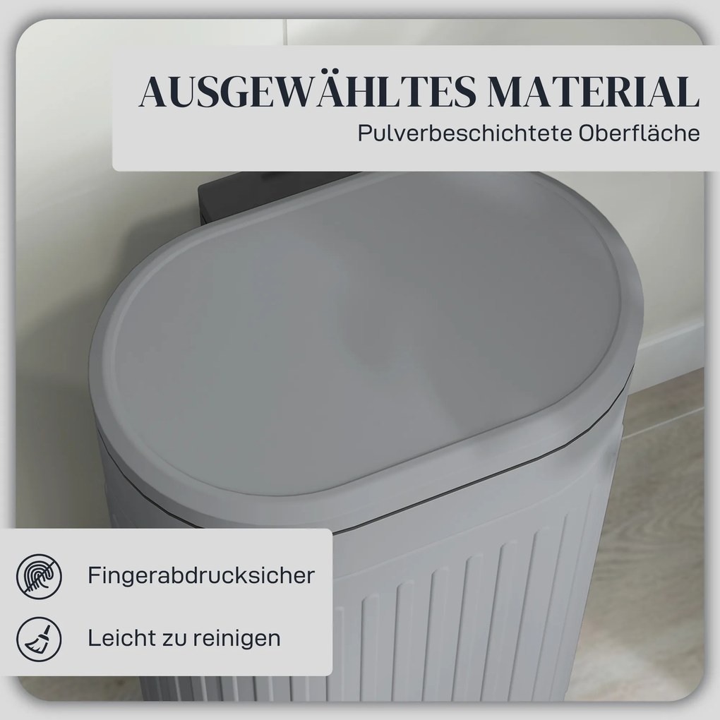 HOMCOM Odpadkový koš 30 l pedálový koš s víkem nožní pedál vyjímatelný vnitřní koš s funkcí soft-close 36,5 x 31,2 x 60,8 cm, šedý
