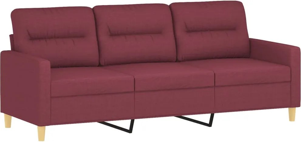 3dílná sedací souprava s polštáři vínová textil 3201558