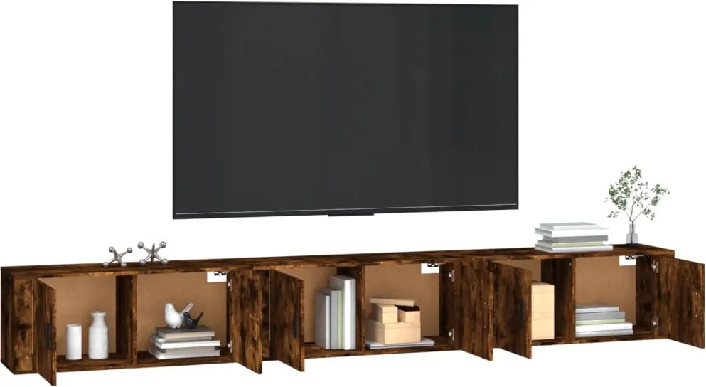 Nástěnné TV skříňky 3 ks kouřový dub 100 x 34,5 x 40 cm 3188379