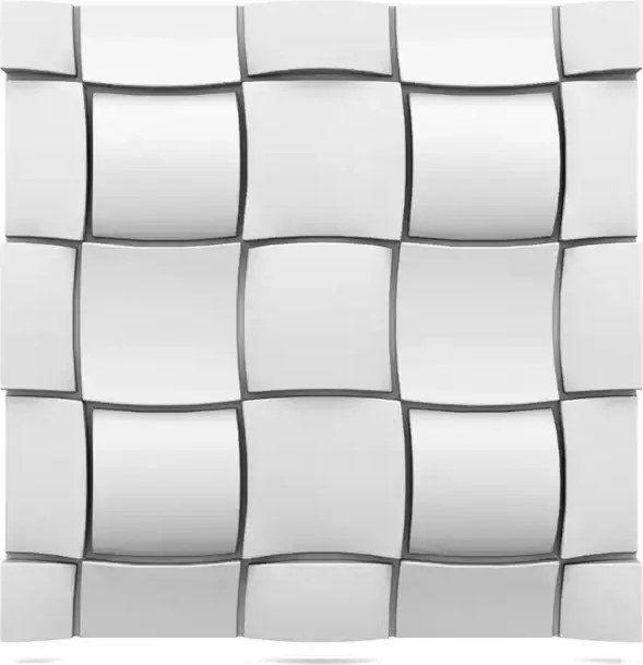 Polystyrénový 3D obkladový panel Rubik bílý