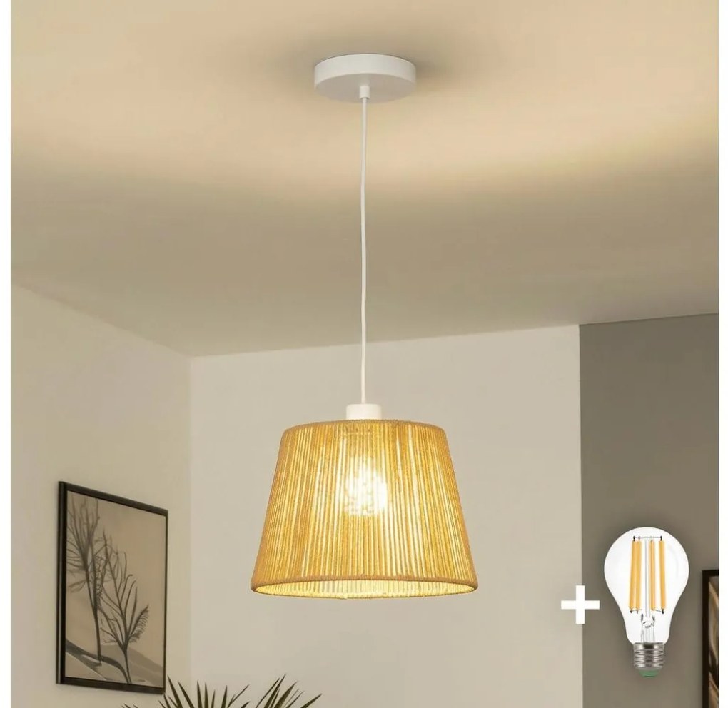Brilagi - LED Lustr na lanku CERIA BOHO 1xE27/40W/230V pr. 28 cm hnědá
