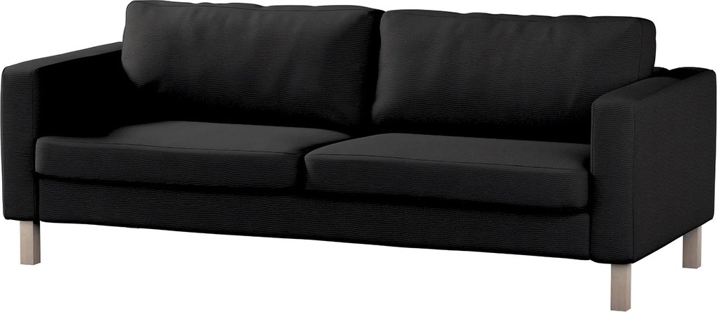 Potah na pohovku IKEA Karlstad, 3-místná, rozkládací barva černá látka pletený vzor