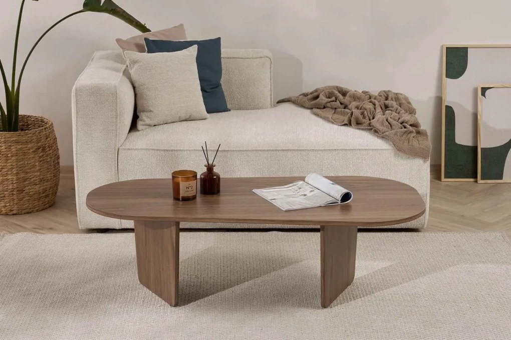 Designový konferenční stolek Nephrite 130 cm vzor ořech
