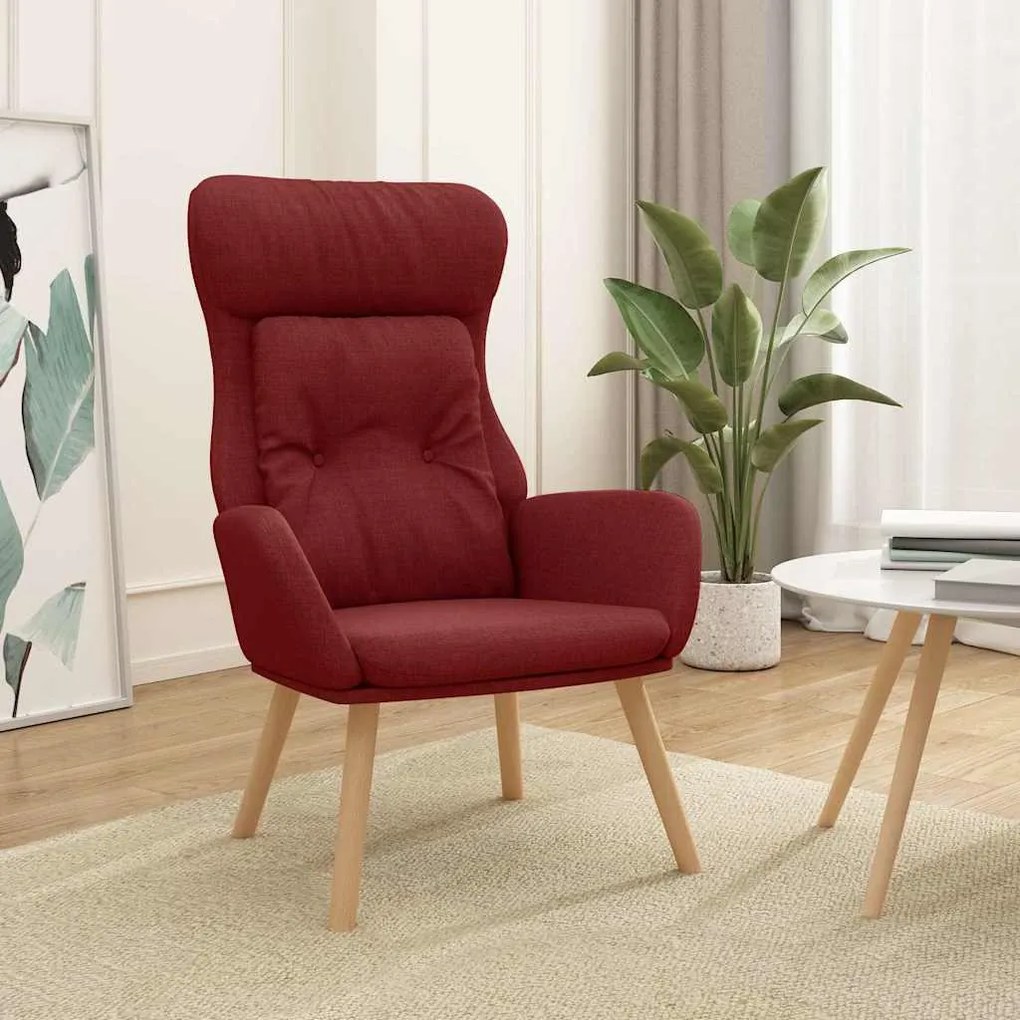 Relaxační křeslo vínové textil 341298