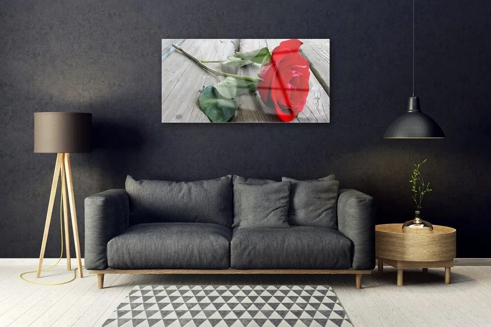 Obraz na skle Růže Květiny 140x70 cm