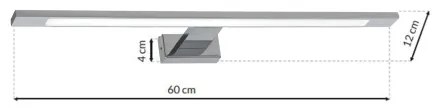 LED Koupelnové osvětlení zrcadla SHINE LED/12W/230V 60 cm IP44 lesklý chrom