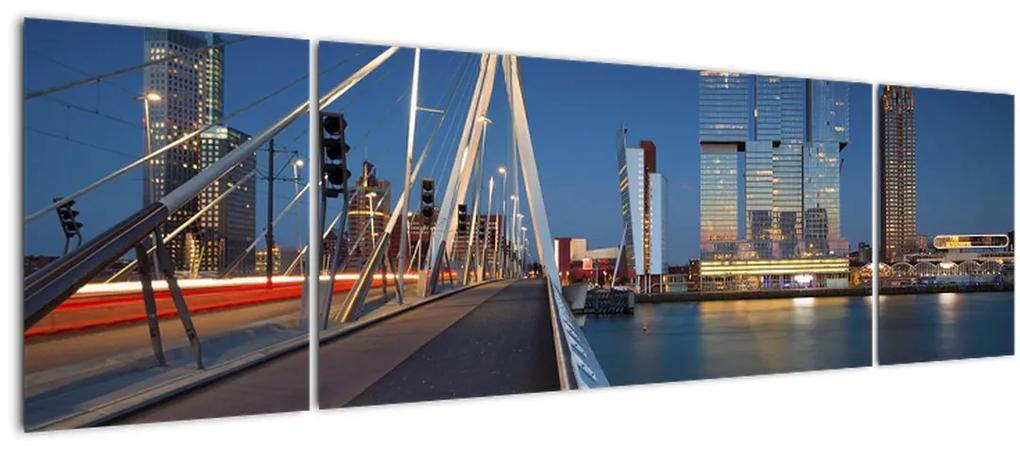Obraz - Stmívání v Rotterdamu, Holandsko (170x50 cm)