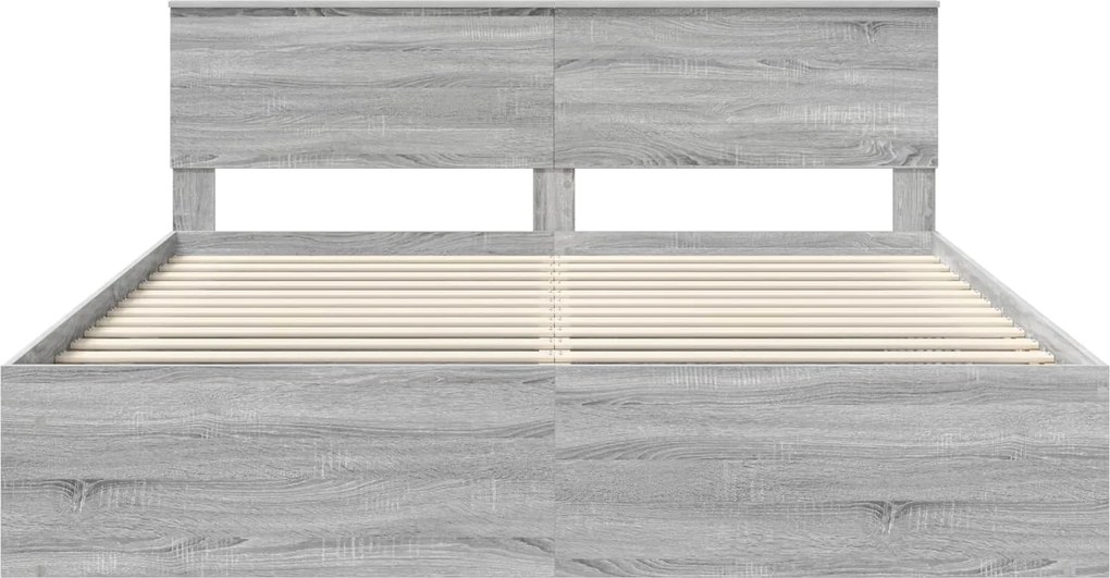 Rám postele s čelo Šedá Sonoma 180 x 200 cm Kompozitní dřevo 3407846