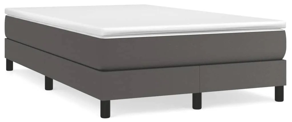 Box spring postel s matrací šedá 120x190 cm umělá kůže
