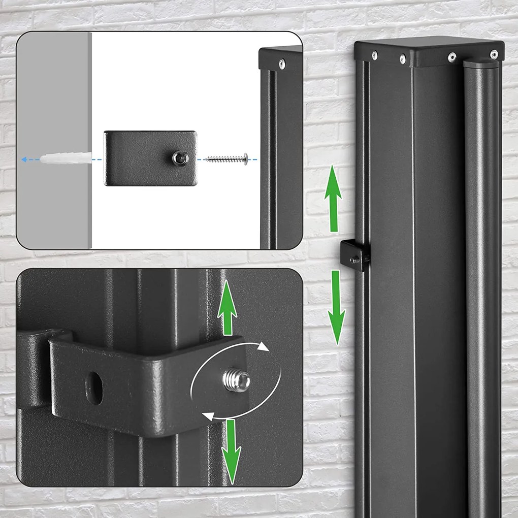 Boční markýza NOSARA na terasu, 180x300cm antracitová Casaria