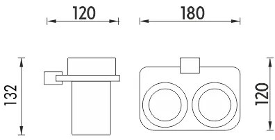 Nimco Dvojitý držák sklenek KI X3-58DW-26