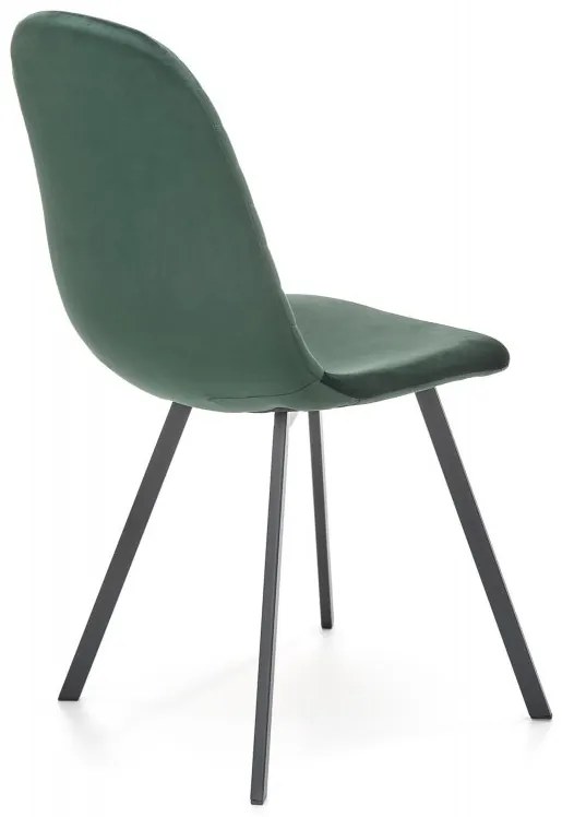 Jídelní židle TIANA - ocel, látka, zelená